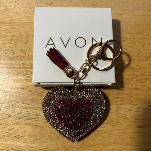 Avon | Accessories | Nib Womens Avon Red Gold Valentine Rhinestone ...